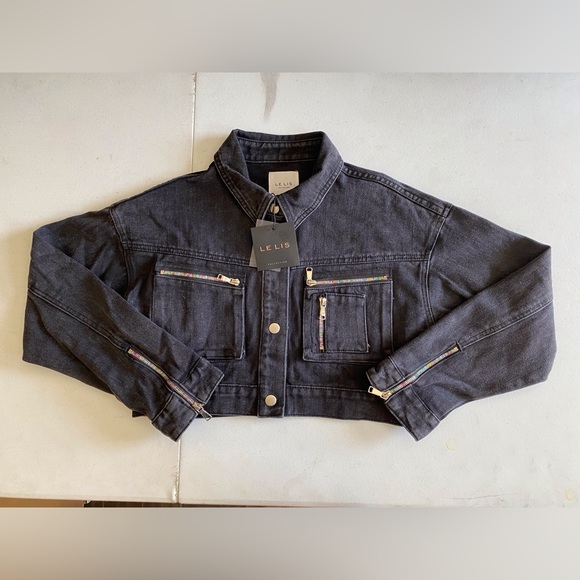 Le Lis | Jackets & Coats | Nwt Le Lis Collection Cropped Black Denim ...